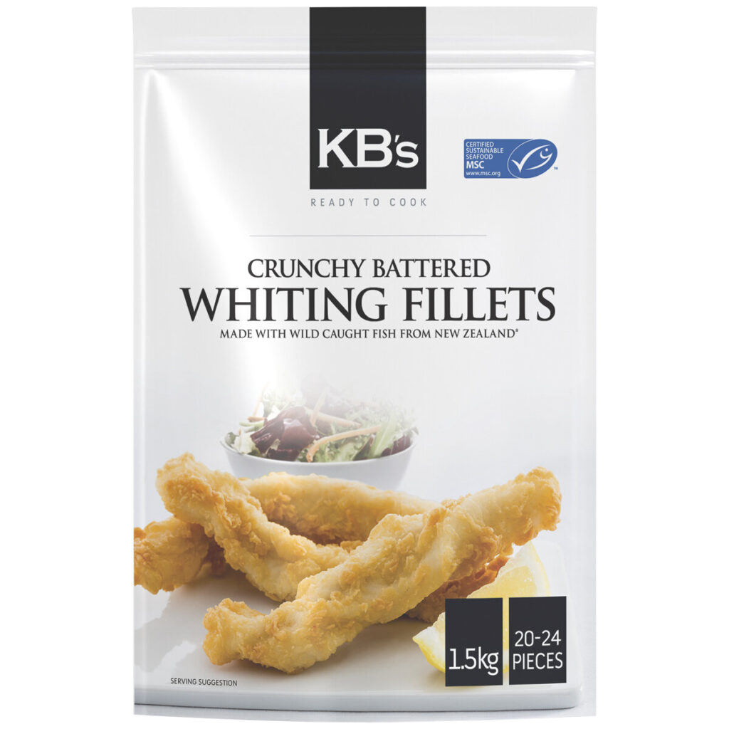 KB'S CRUNCHY BATTERED WHITING 1KG - Brentcorp Foodservice & Bulk Barn