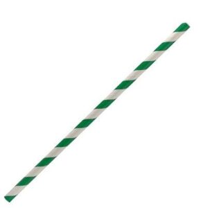 PAC GREEN STRIPE PAPER STRAW 50PC - Brentcorp Foodservice & Bulk Barn
